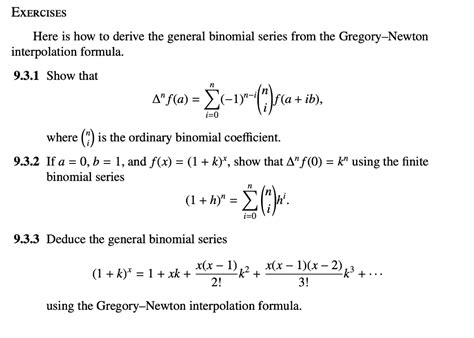Solved Exercises Here Is How To Derive The General Binomial Chegg
