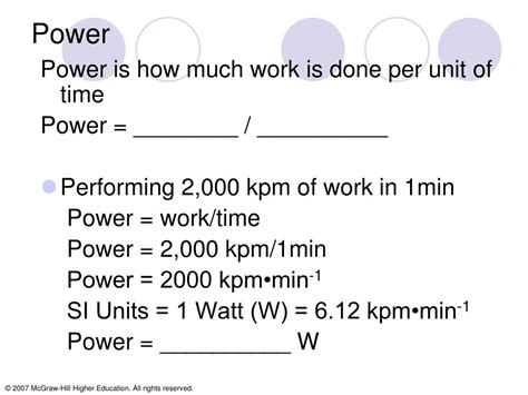 Ppt Chapter 6 Measurement Of Work Power And Energy Expenditure