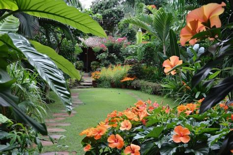 A Garden Filled With Lots Of Different Types Of Flowers Premium AI