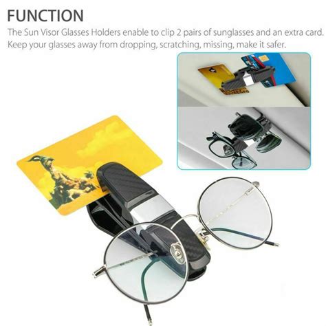 2pcs Car Glasses Holder Clip Case Sunglasses Eyeglasses Ticket Card Cl