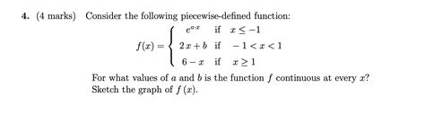 Solved Marks Consider The Following Piecewise Defined Chegg Com