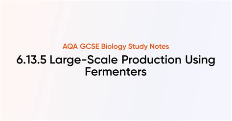 Large Scale Production Using Fermenters 6135 Aqa Gcse Biology