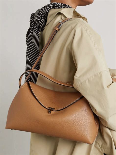 TOTEME T Lock Textured Leather Shoulder Bag NET A PORTER