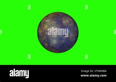 simple mercury planet model rotating seamless loop animation on green