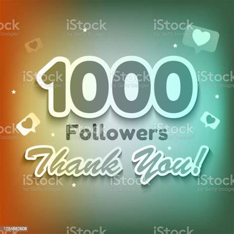 1000 팔로워 소셜 네트워크 친구에 대한 배경 감사합니다 벡터 일러스트레이션 Brand Name Online Messaging
