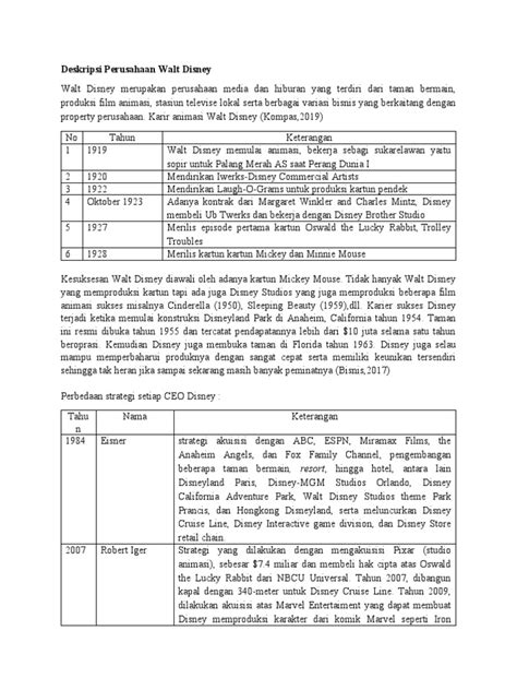 Deskripsi Perusahaan Walt Disney Pdf