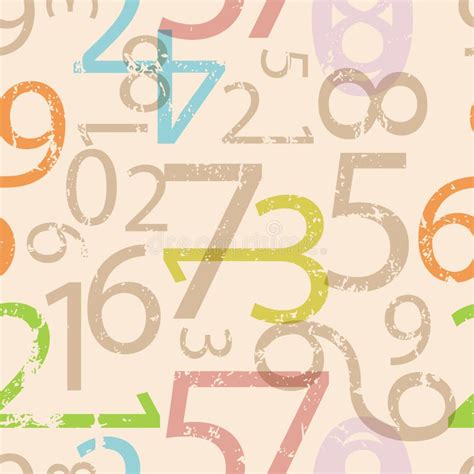 Seamless Numbers Pattern And Background Vector Illustration Stock