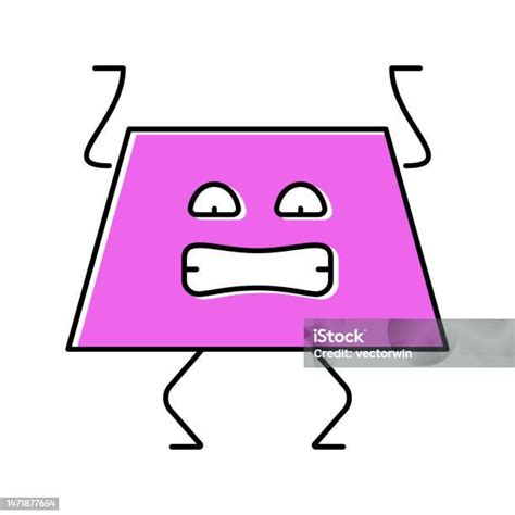 사다리꼴 기하학적 모양 문자 컬러 아이콘 벡터 일러스트 레이 션 각도에 대한 스톡 벡터 아트 및 기타 이미지 각도 교육 귀여운 Istock