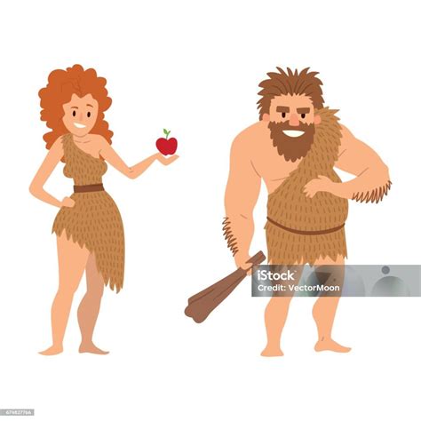 원시인 원시 석기 시대 만화 네안데르탈인 사람 문자 진화 벡터 일러스트 레이 션 남자 혈거인에 대한 스톡 벡터 아트 및 기타