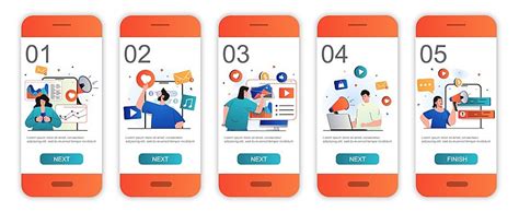 Marketing Concept Onboarding Screens For Mobile App Templates Banner Template Download On Pngtree