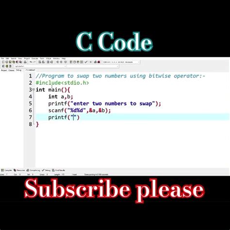 C Program To Swap Two Numbers Using Bitwise Operator Coding Shorts Youtube