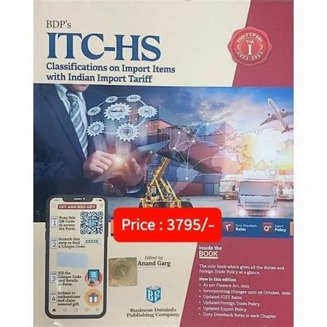 Bdps Itc Hs Classifications On Import Items With Indian Import Tariff 2 Vols Edn 2023 At
