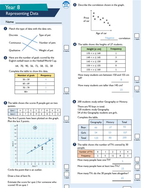 Year 8 Representing Data Answers Pdf Applied Mathematics
