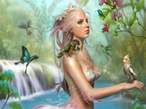 Wood Nymph Waerfall Wallpaper Fantasy Pictures Fantasy Girl Magical
