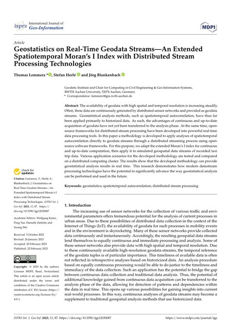 Pdf Geostatistics On Real Time Geodata Streams—an Extended