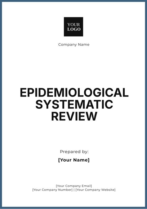 Free Epidemiological Systematic Review Template To Edit Online
