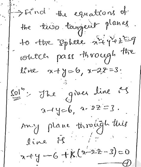 Analytic Geometry Equation Of Plane Passing Through One Line