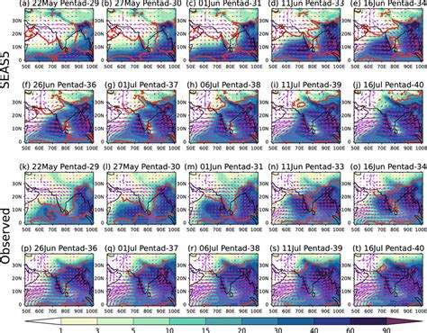 Spatial Pattern Of Total Pentad Precipitation Mm Shaded Pentad Mean