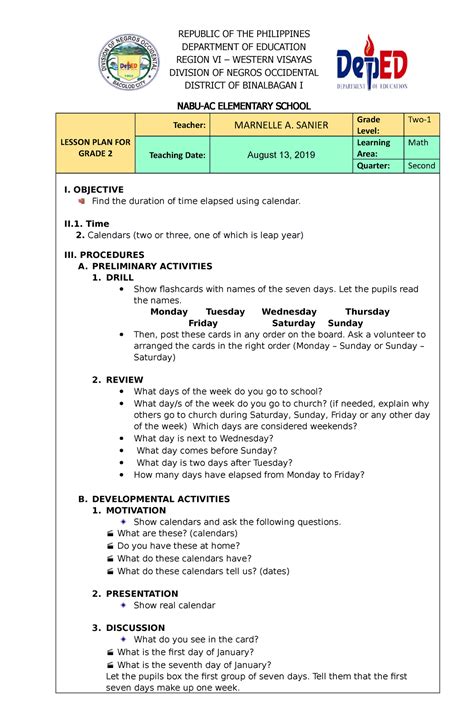 2 Cot Math 2nd Quarter Republic Of The Philippines Department Of