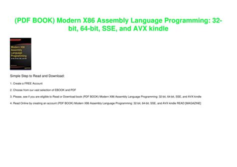 PPT PDF BOOK Modern X86 Assembly Language Programming 32 Bit 64