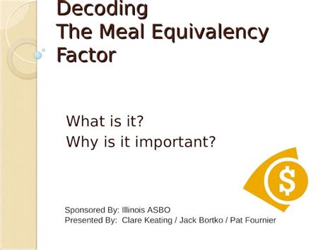 Ppt Decoding The Meal Equivalency Factor Dokumen Tips