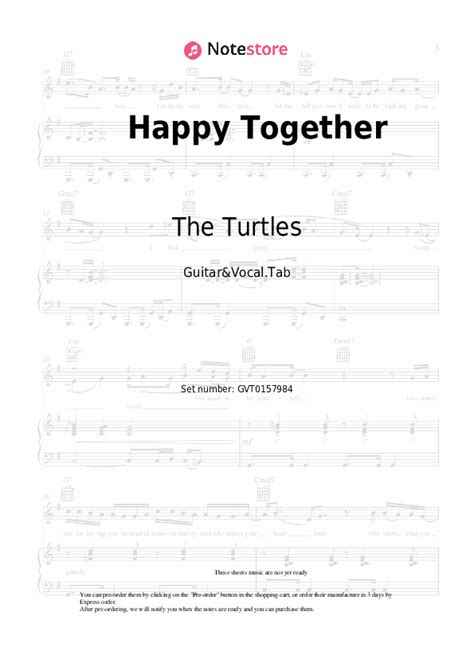 Happy Together Chords And Voice Guitar The Turtles In Note