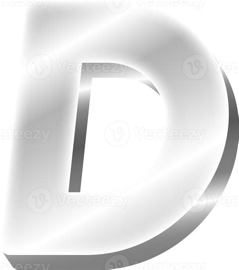 Silver Alphabet Letter D 36156003 Png