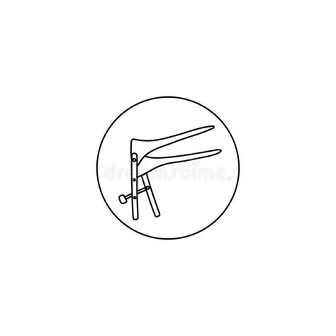 Gynecological Mirror Tool Icon Medical Obstetrician Sign Stock Vector