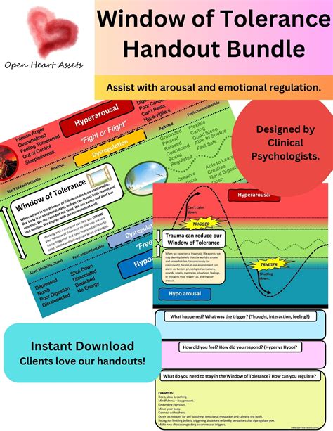 Window Of Tolerance Handout Bundle Etsy