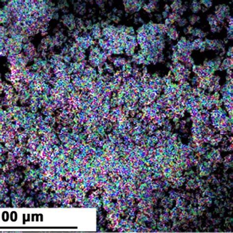 Sem Micrograph With Corresponding Eds Mapping Of The Synthesized