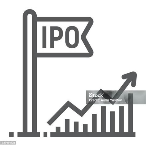 初始公開報價線圖示 開發和業務 Ipo 符號向量圖形 一個線性模式在白色背景 Eps 10向量圖形及更多交換圖片 交換 交易員 人
