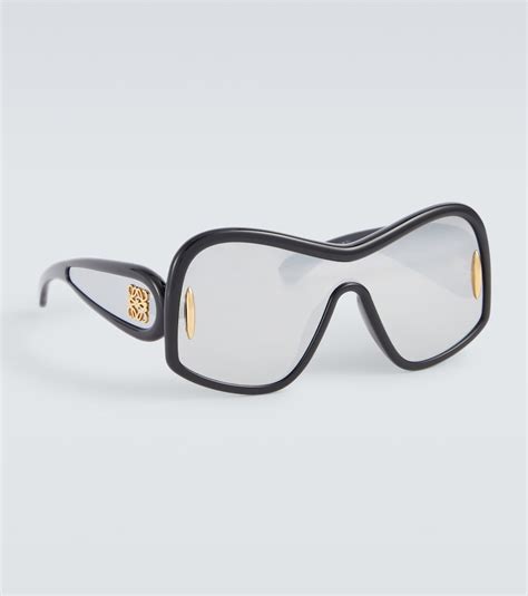 Square Mask Shield Sunglasses In Black Loewe Mytheresa