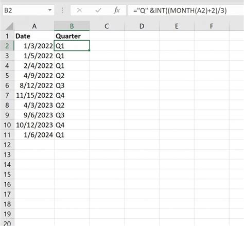 Excel How To Convert Date To Quarter And Year