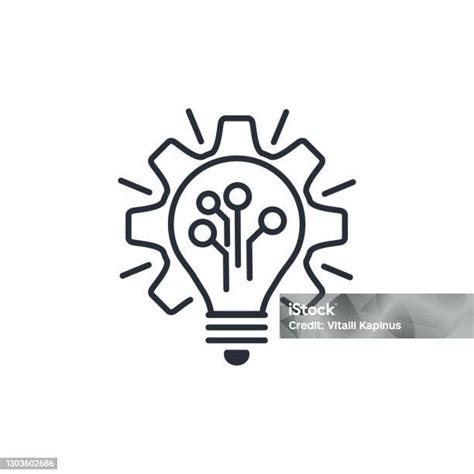 電子技術的創意解決方案向量線性圖示在白色背景上分離向量圖形及更多創新圖片 創新 商務 單線 Istock