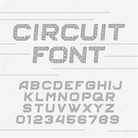 Circuit Board Font Vector Alphabet Stock Vector Image By ©epifantsev 120709068