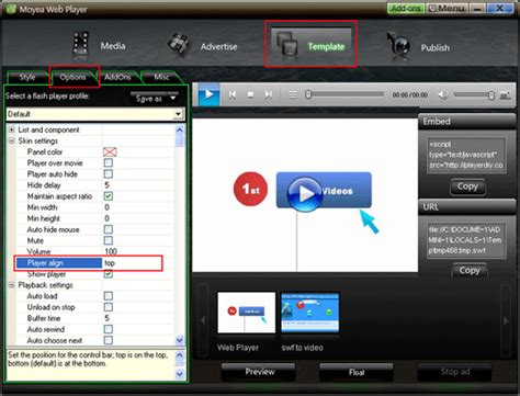 Set The Position Of Control Bar On Flash Video Player