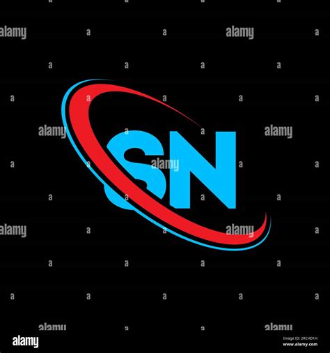 Sn S N Letter Logo Design Initial Letter Sn Linked Circle Uppercase Monogram Logo Red And Blue