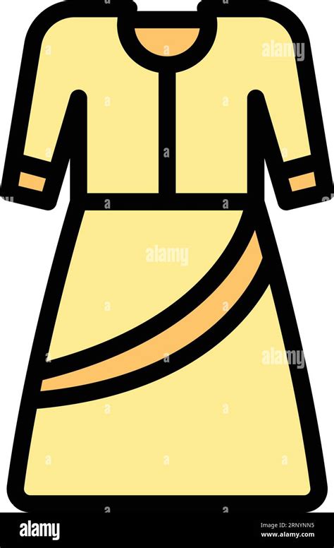 Tibet Cloth Icon Outline Vector City Temple Bali Country Color Flat