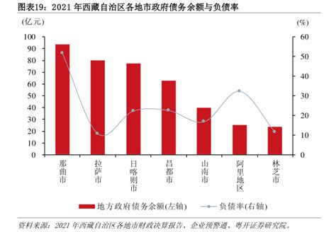2021年西藏自治区各地市政府债务余额与负债率 行业研究数据 小牛行研