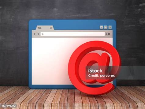 칠판 배경에 전자 메일 기호가 있는 웹 브라우저3d 렌더링 3차원 형태에 대한 스톡 사진 및 기타 이미지 3차원 형태 It 지원 Istock
