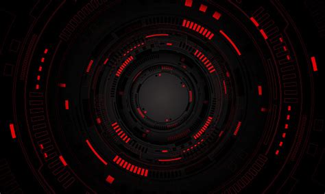 빨간 빛 회색 사이버 라인 서클 시스템 기술 미래 지향적 인 디자인 현대 크리 에이 티브 블랙 배경 벡터 겨냥에 대한 스톡 벡터 아트 및 기타 이미지 Istock