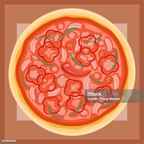 뜨거운 바베큐 피자의 벡터 일러스트 레이 션 날씬한에 대한 스톡 벡터 아트 및 기타 이미지 날씬한 노랑 디자인 Istock