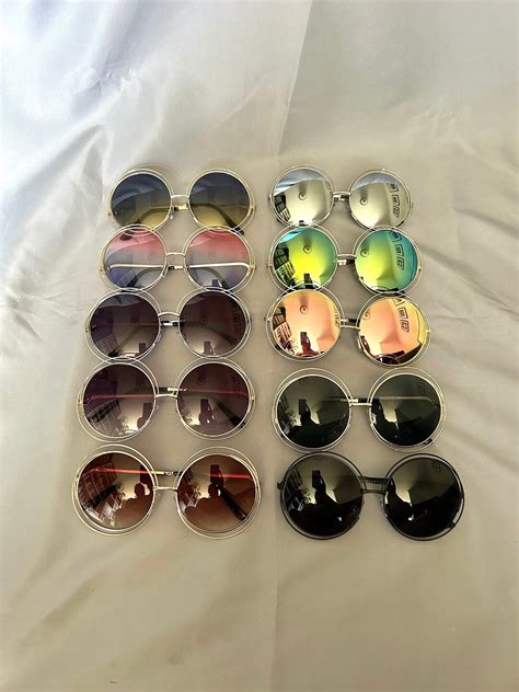 Large Round Sunglasses Vintage Style Etsy