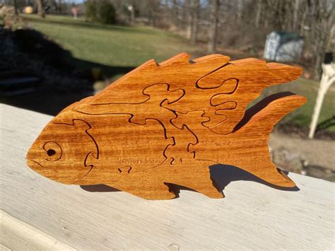 Wooden Fish Puzzle Etsy