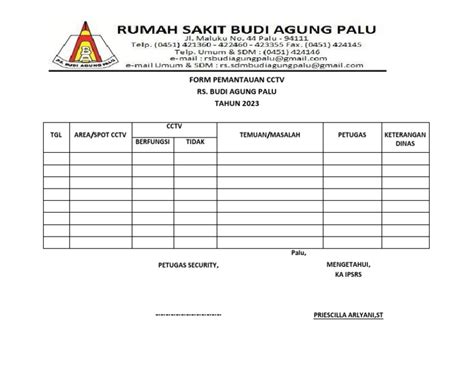 Form Pemantauan Cctv Pdf