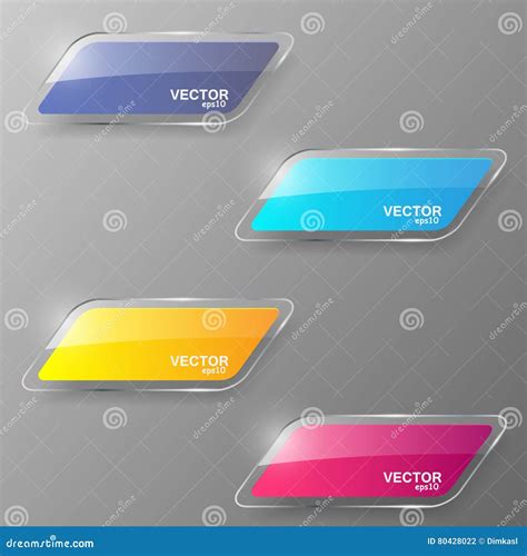 Glass Banner Set Vector Illustration Stock Vector Illustration Of