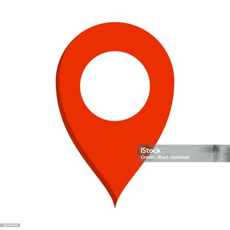 Flat Design Pop Map Pin Icon Vector Stock Illustration Download Image