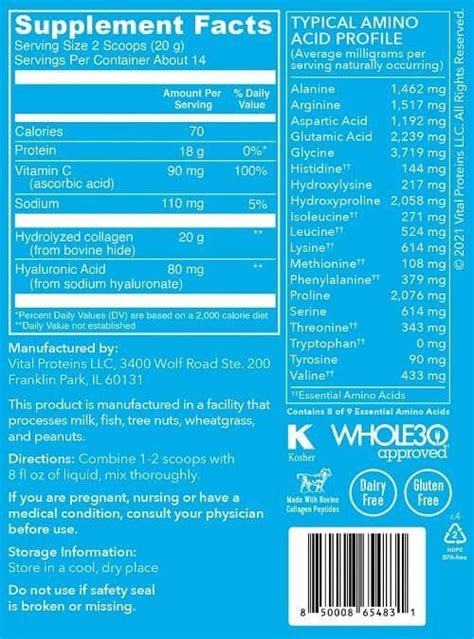 Vital Proteins Collagen Peptides Unflavoured 284g
