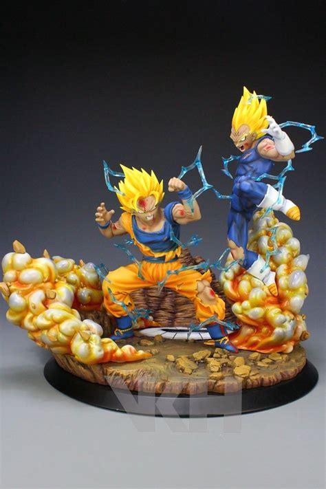 VKH Dragon Ball Z SSJ2 Goku Vs Majin Vegeta V2 Resin Statue Dragon