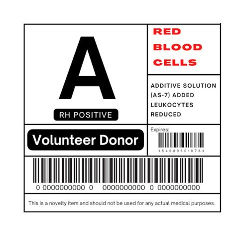 Blood Bag Label Printable Free Printable Hq